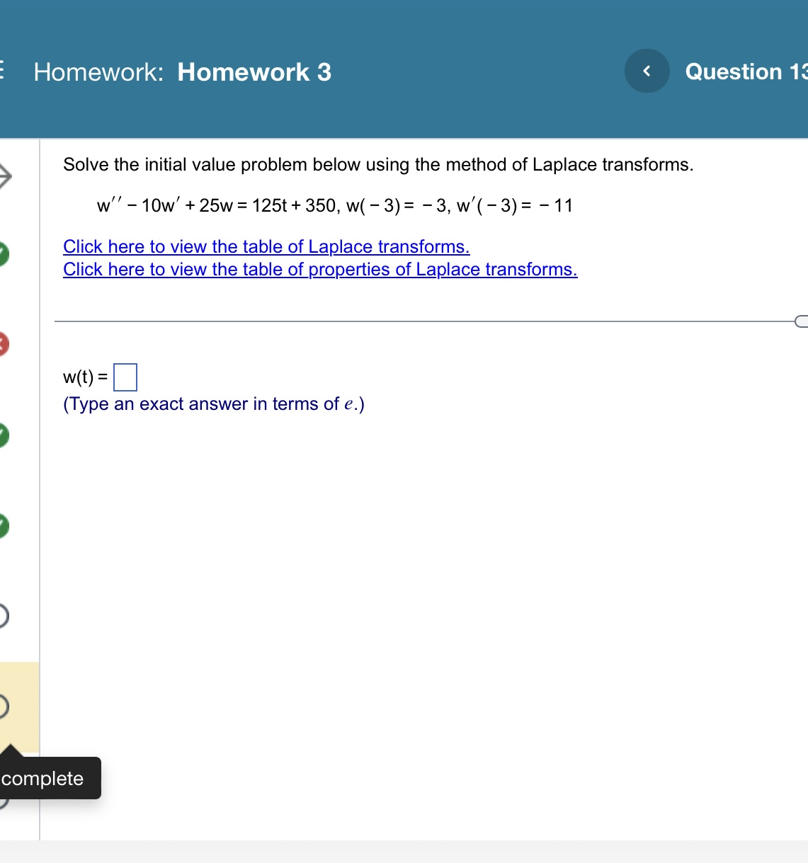 Solved Solve the initial value problem below using the | Chegg.com