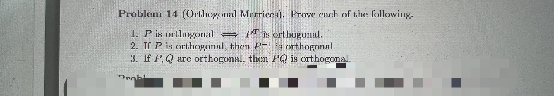 Solved Problem 14 (Orthogonal ﻿Matrices). ﻿Prove each of | Chegg.com