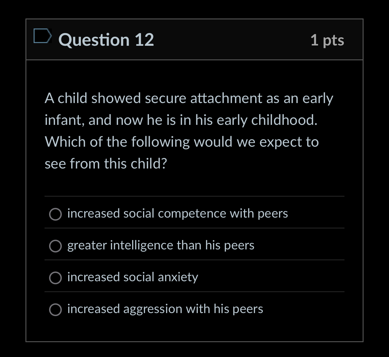 Solved Question 12A child showed secure attachment as an | Chegg.com