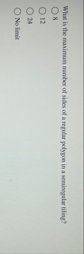 Solved What is the maximum number of sides of a regular | Chegg.com