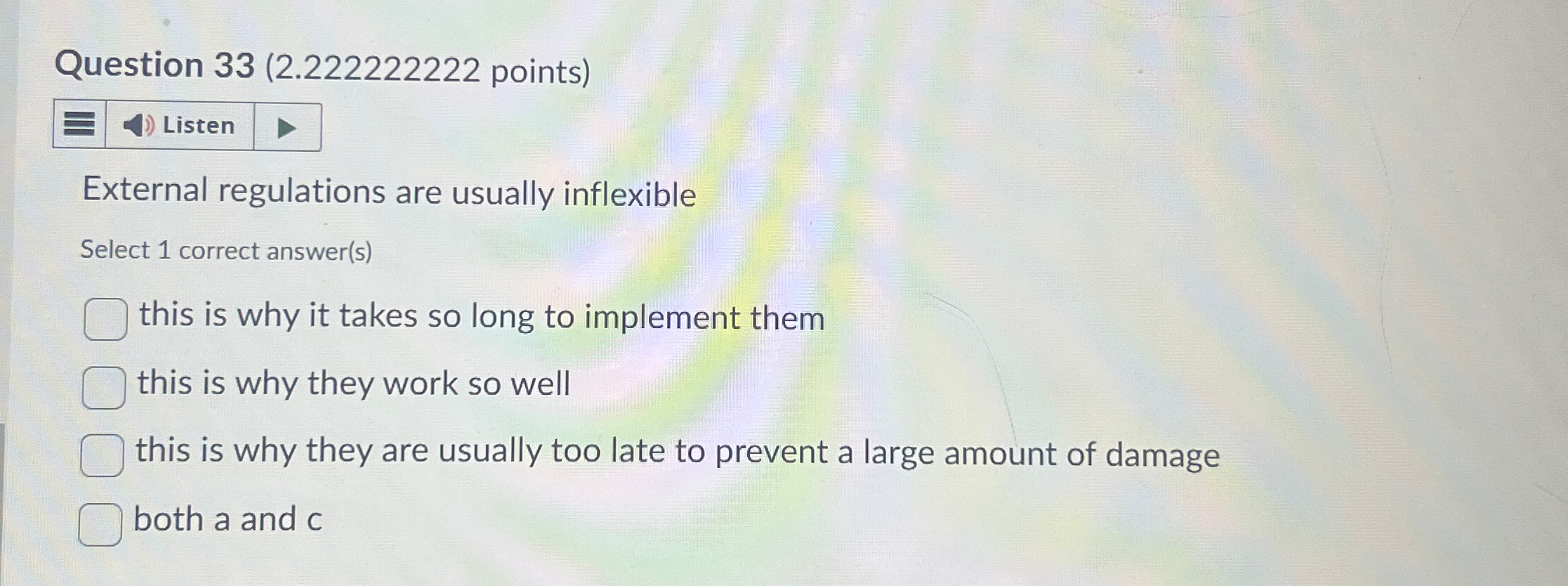 Solved Question 33 (2.22222222 ﻿points)ListenExternal | Chegg.com