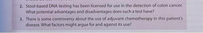 Solved 2. Stool-based DNA testing has been licensed for use | Chegg.com
