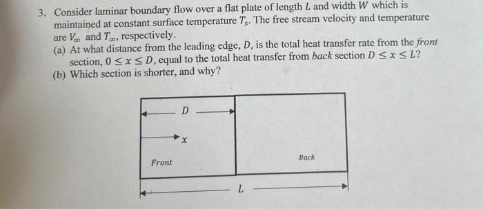Solved 3. Consider laminar boundary flow over a flat plate | Chegg.com