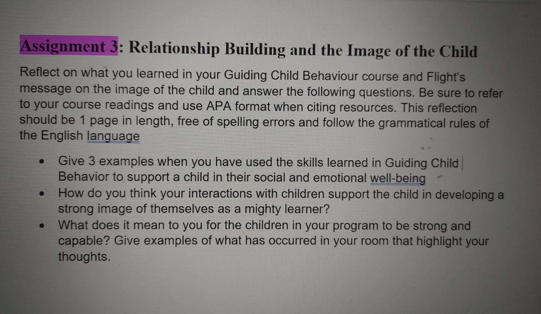 Solved Assignment 3: Relationship Building and the Image of | Chegg.com