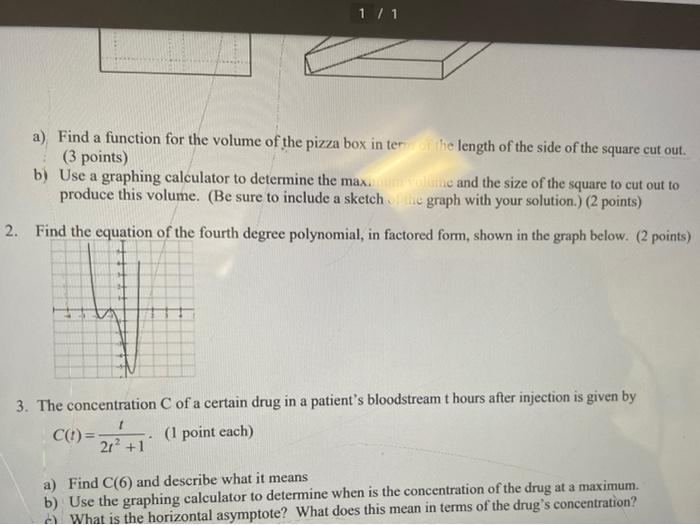 Solved 1 / 1 a) Find a function for the volume of the pizza | Chegg.com