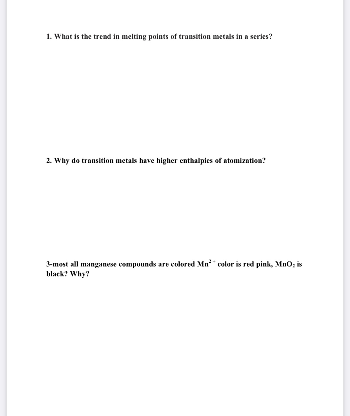 Solved What is the trend in melting points of transition | Chegg.com