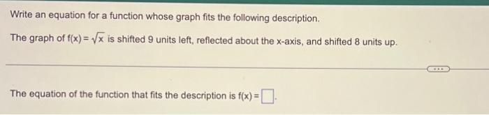 Solved Write an equation for a function whose graph fits the | Chegg.com