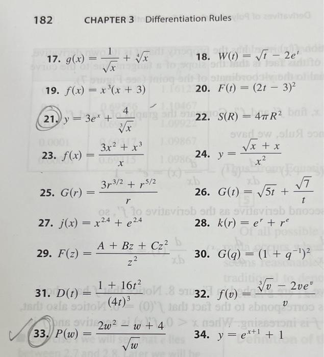 Solved 182 CHAPTER 3 Differentiation Rules 17. g(x)=x1+4x | Chegg.com