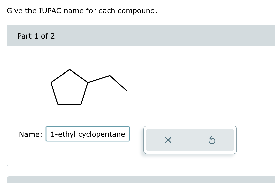 Solved Give the IUPAC name for each compound.Part 1 ﻿of | Chegg.com
