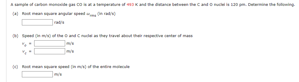 Solved A sample of carbon monoxide gas CO is at a | Chegg.com