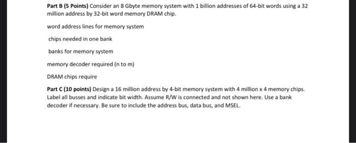 Solved Part B 5 Points Consider An 8 Gbyte Memory System 6645
