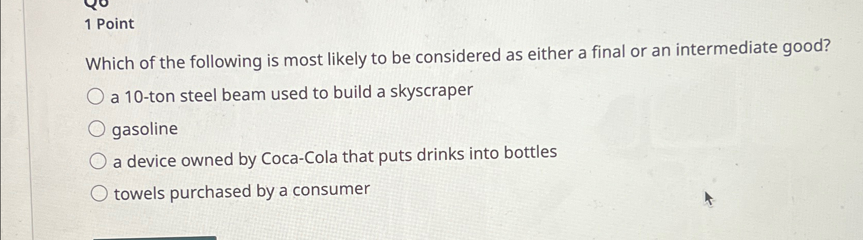 Solved 1 ﻿PointWhich of the following is most likely to be | Chegg.com