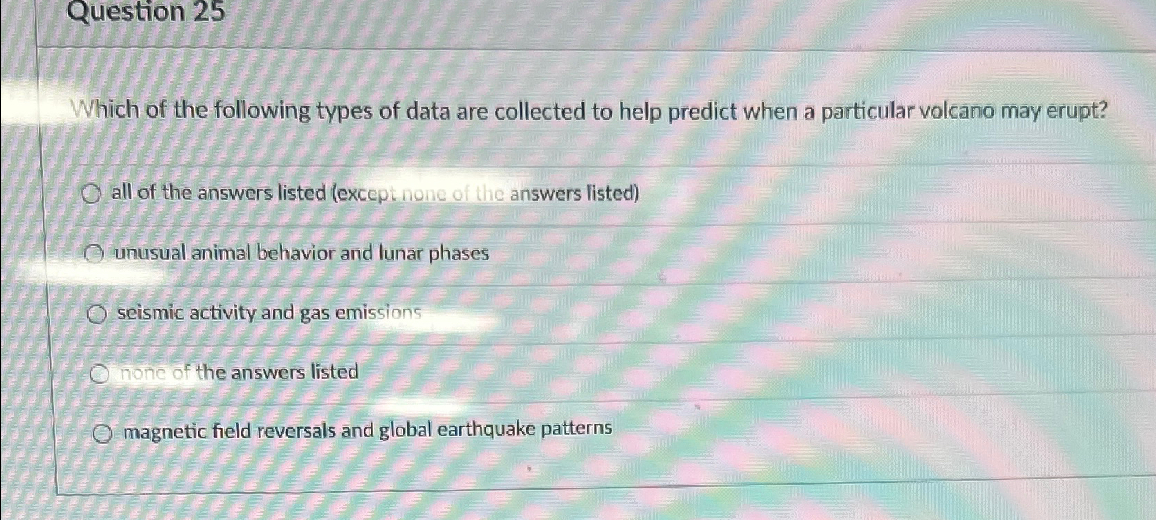 Solved Question 25Which of the following types of data are | Chegg.com