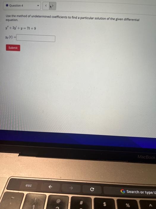 Solved Use the method of undetermined coefficients to find a | Chegg.com