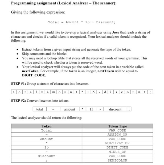 Solved change the tokens in this code to the tokens in the | Chegg.com