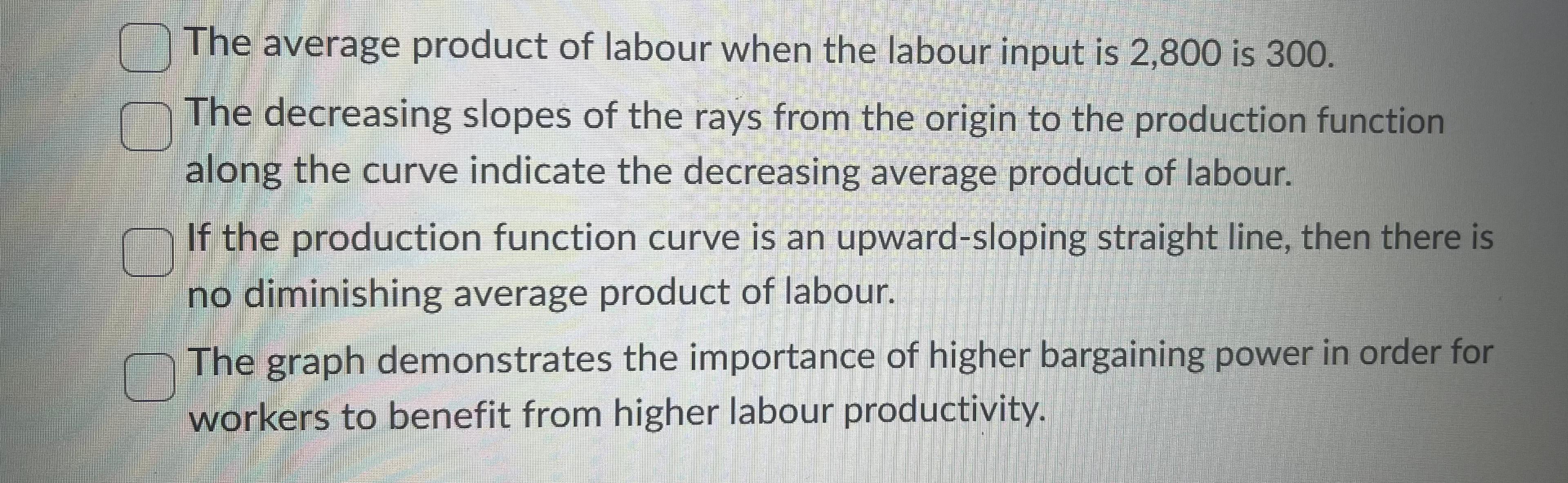 Solved The average product of labour when the labour input | Chegg.com