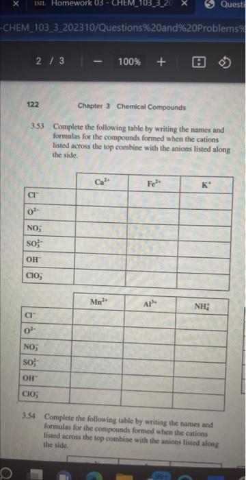[Solved]: 3.53 Complete the following table by writing the
