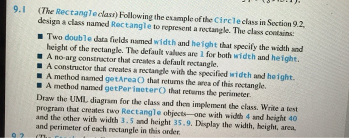 Solved (The Rectangle class) ﻿Following the example of the | Chegg.com