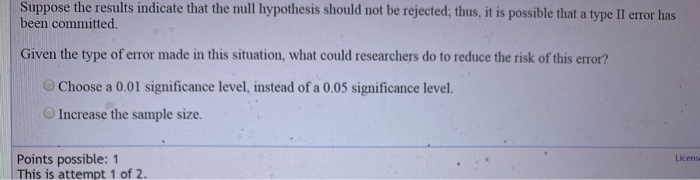 Solved Suppose the results indicate that the null hypothesis | Chegg.com