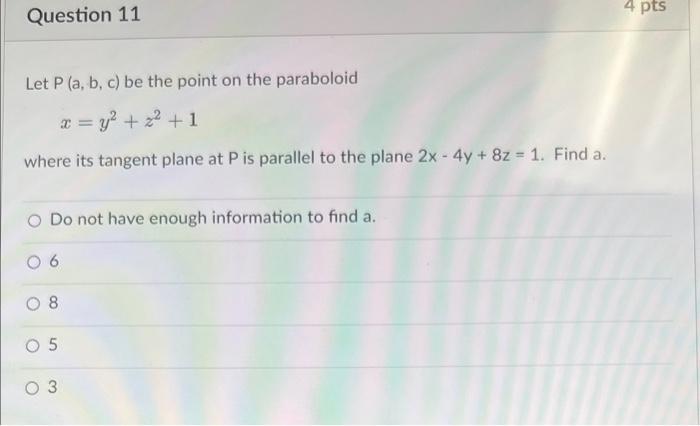 Solved Find A based off the given options | Chegg.com