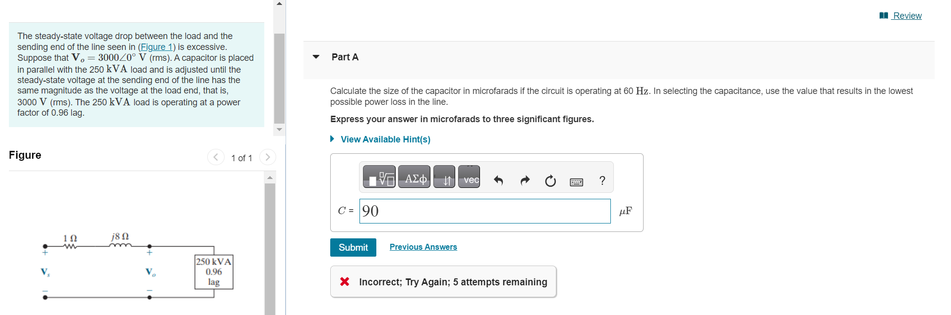 The steady-state voltage drop between the load and | Chegg.com