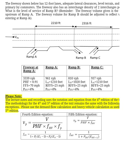 The freeway shown below has 12-foot lanes, adequate | Chegg.com