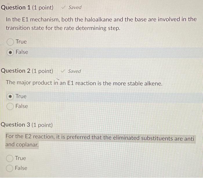 Solved In the E1 mechanism, both the haloalkane and the base | Chegg.com