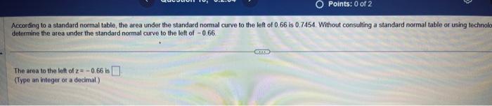 Solved Accoreing to a standard normal table, the area under | Chegg.com