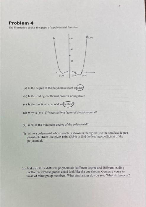 Solved Problem 4 The illustration shows the graph of a | Chegg.com
