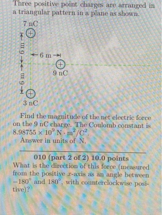 Solved Three positive point charges are arranged in a | Chegg.com
