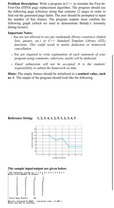 Solved Problem Description: Write a program in C++ to | Chegg.com