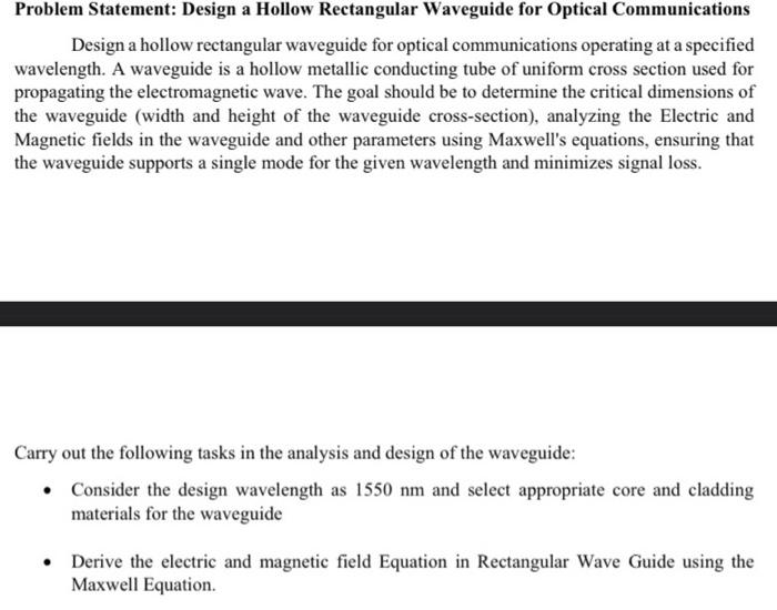 Solved Problem Statement: Design a Hollow Rectangular | Chegg.com Solved Problem Statement: Design a Hollow Rectangular | Chegg.com