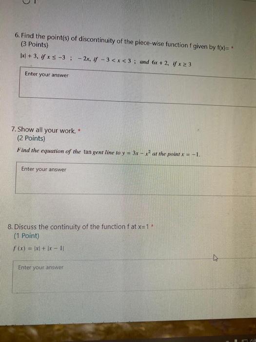 Solved 6. Find the point(s) of discontinuity of the | Chegg.com