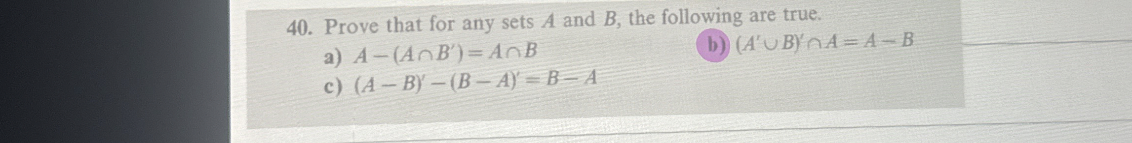 Solved Prove that for any sets A and B, ﻿the following are | Chegg.com