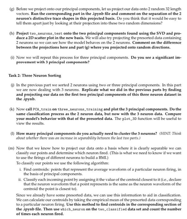 5. Brain-Machine Interface and Neuron Sorting The | Chegg.com