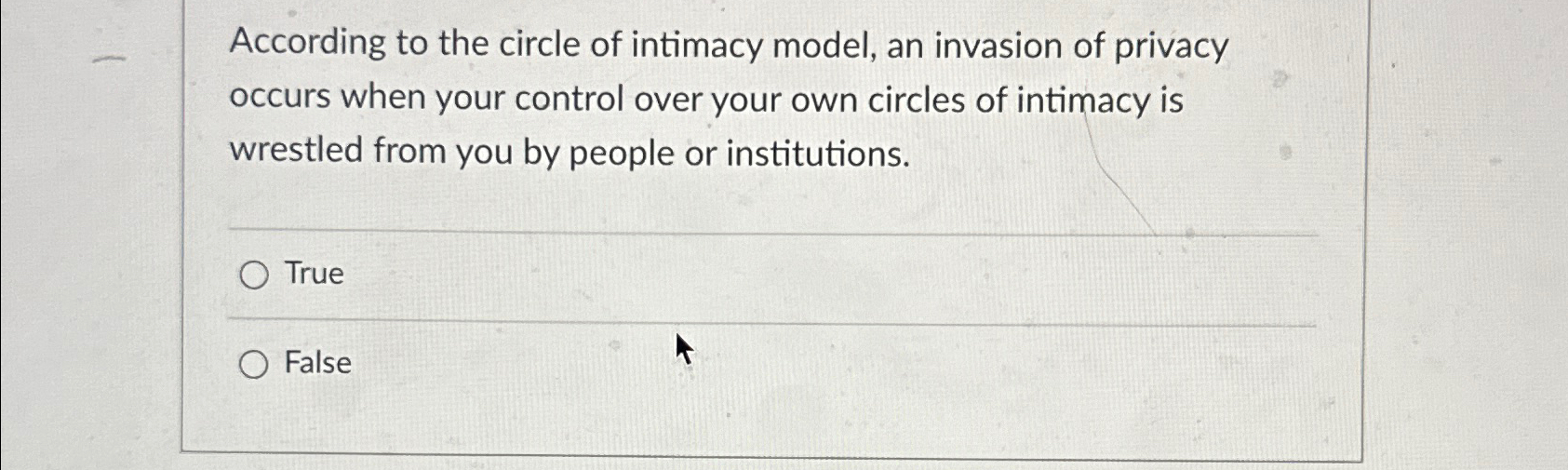 Solved According to the circle of intimacy model, an | Chegg.com