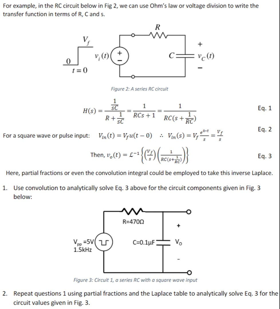 Solved For example, in the RC circuit below in Fig 2, ﻿we | Chegg.com