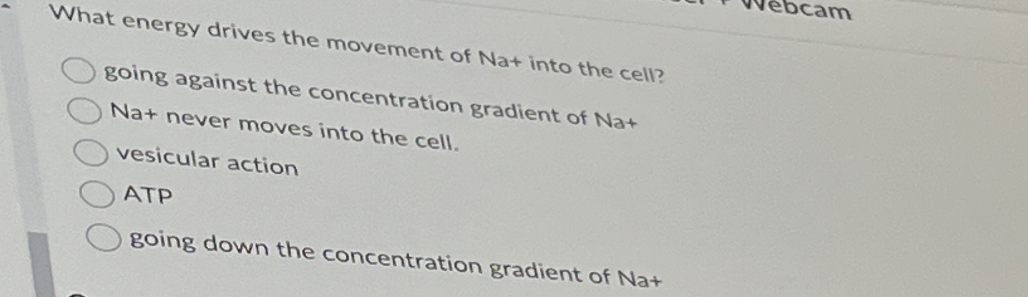 Solved What energy drives the movement of Na+ ﻿into the | Chegg.com
