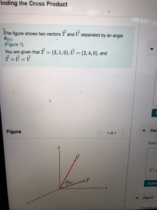 Solved Finding the Cross Product the figure shows two | Chegg.com