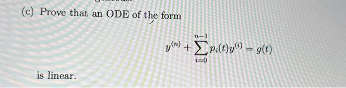 Solved using these defintions prove that an ODE of the | Chegg.com