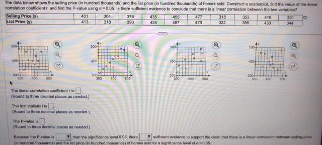 Solved correlation coefficient r, and find the P.value using | Chegg.com