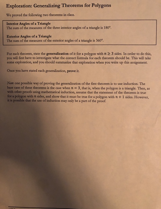 Solved Exploration: Generalizing Theorems for Polygons We | Chegg.com
