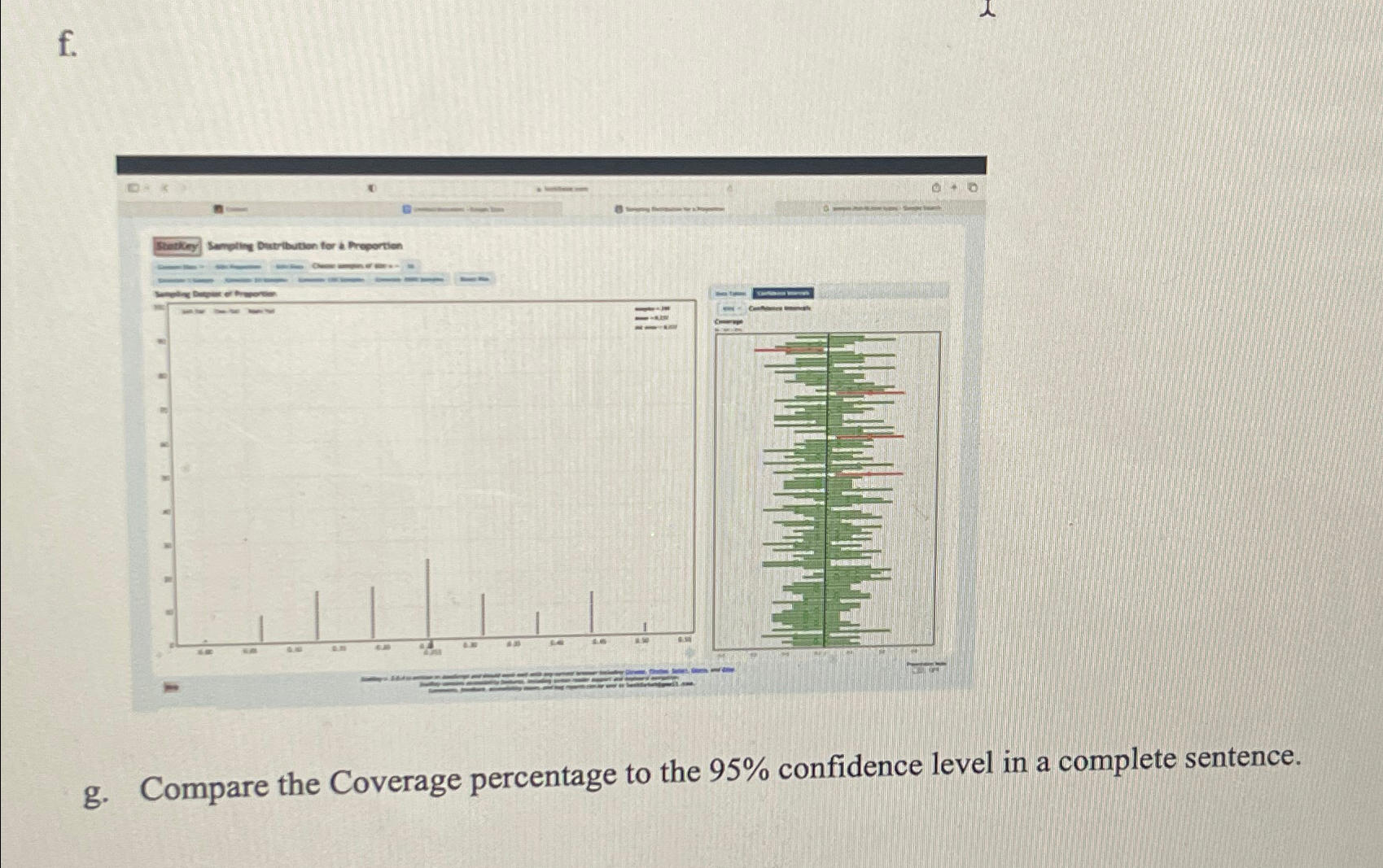 Solved g. ﻿Compare the Coverage percentage to the 95% | Chegg.com