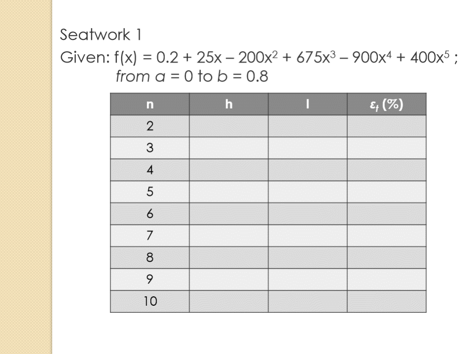 Solved Seatwork 1Given: | Chegg.com