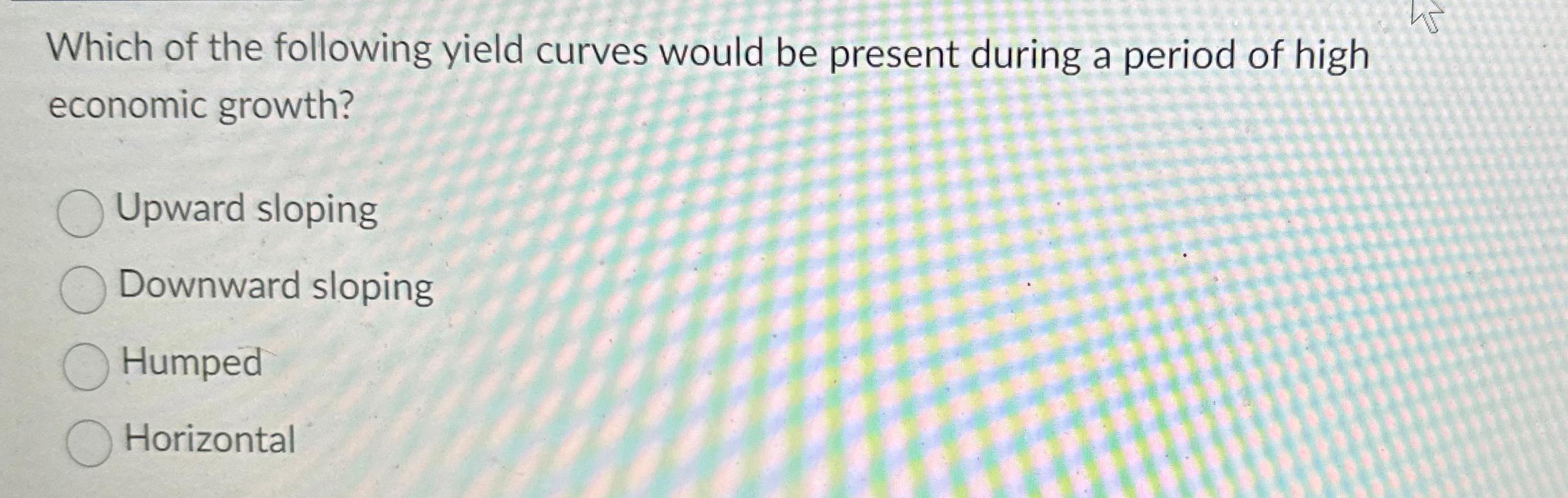 Solved Which of the following yield curves would be present | Chegg.com