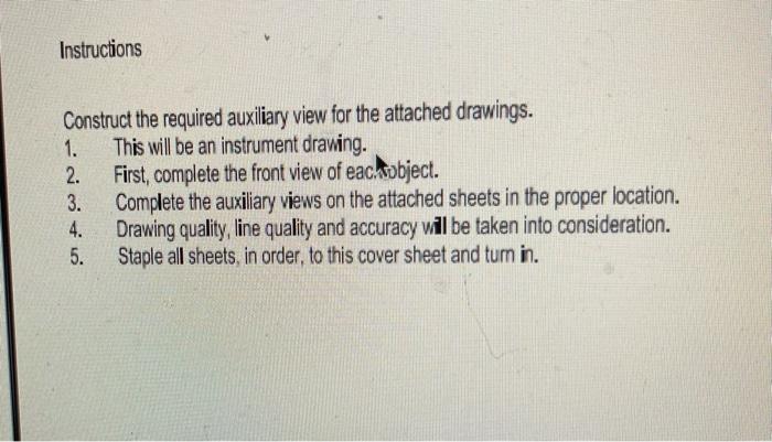 Solved Instructions Construct the required auxiliary view | Chegg.com