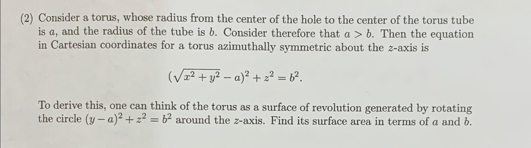 Solved Please find surface area | Chegg.com
