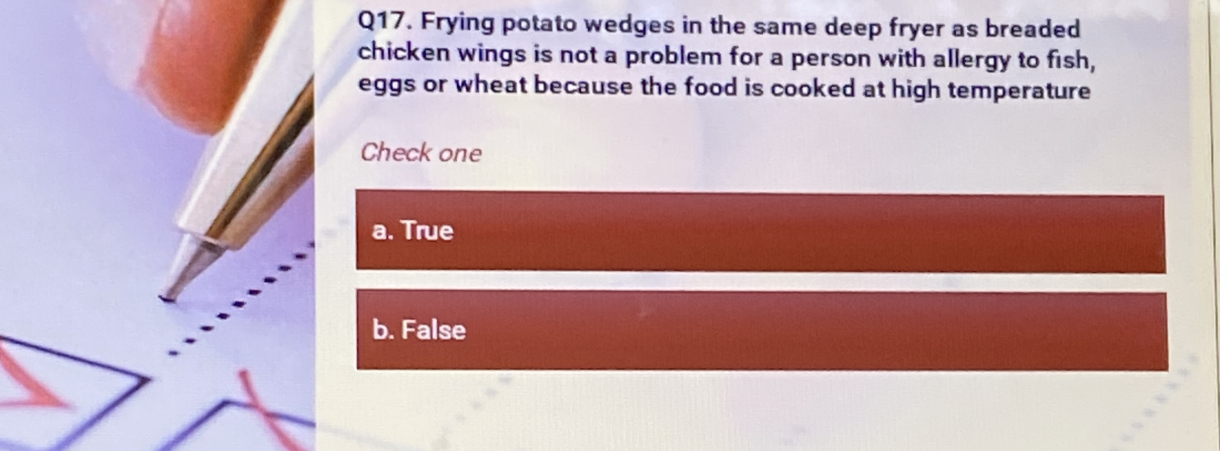 Solved Q17. ﻿Frying potato wedges in the same deep fryer as | Chegg.com