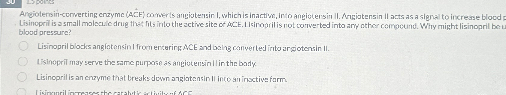 Solved Angiotensin-converting enzyme ) ﻿converts | Chegg.com
