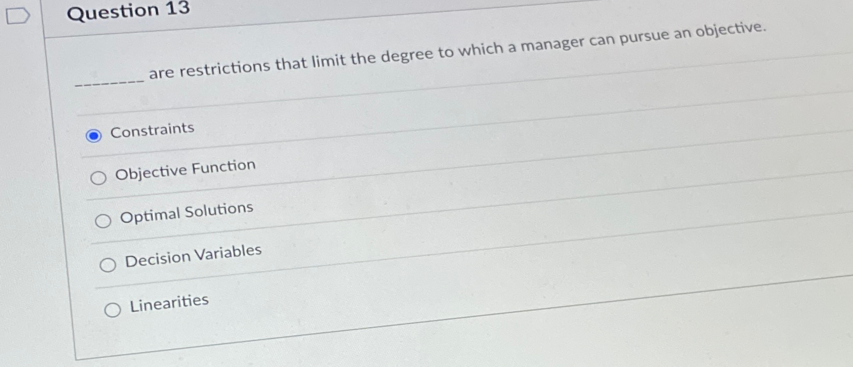 Solved Question 13q, ﻿are restrictions that limit the degree | Chegg.com